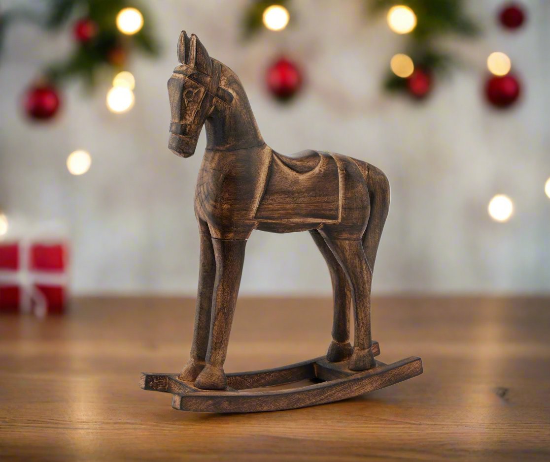Handmade Natural Solid Wood Rocking Horse