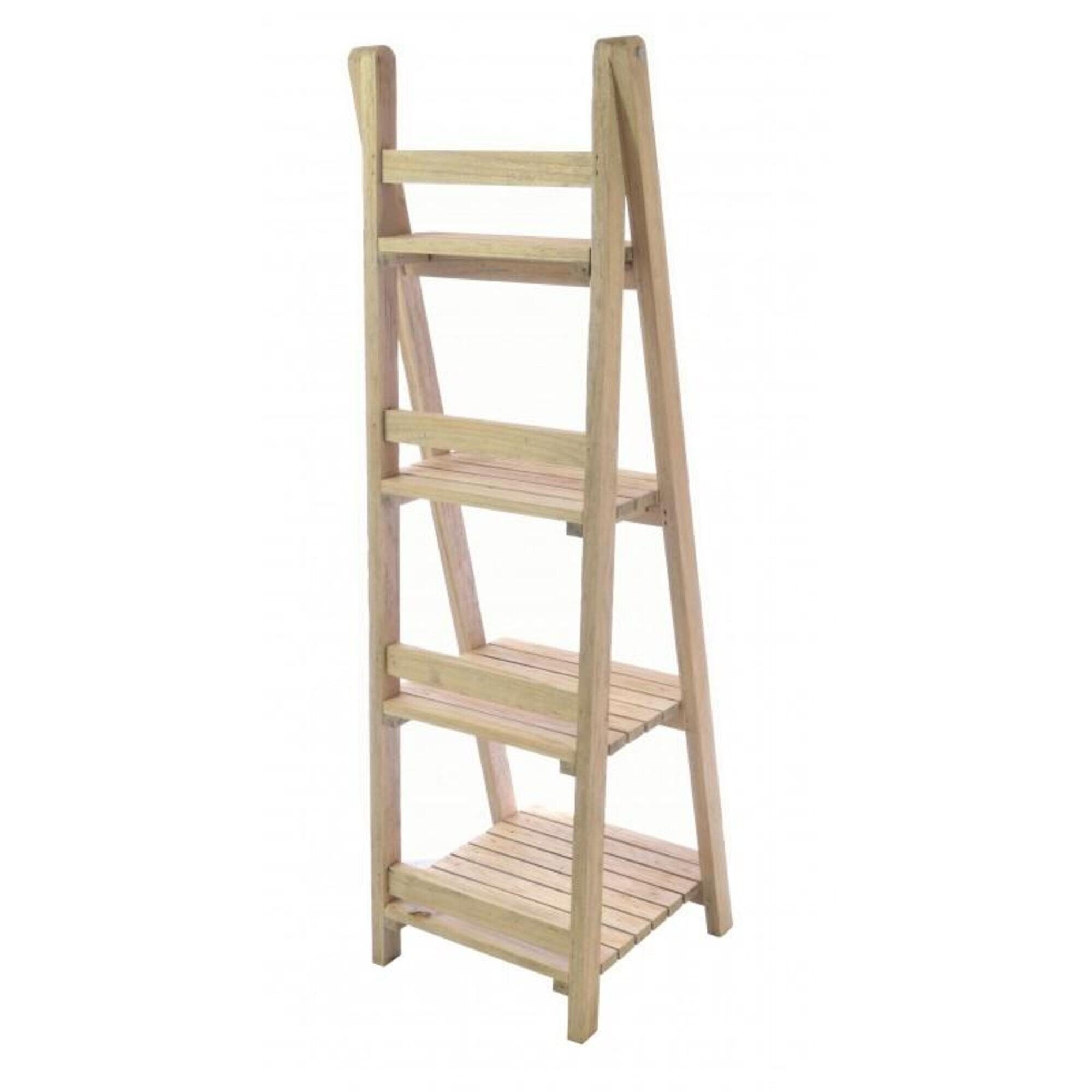 Ladder Storage Shelving Unit With 4 Tiers Wooden Display Plant Stand