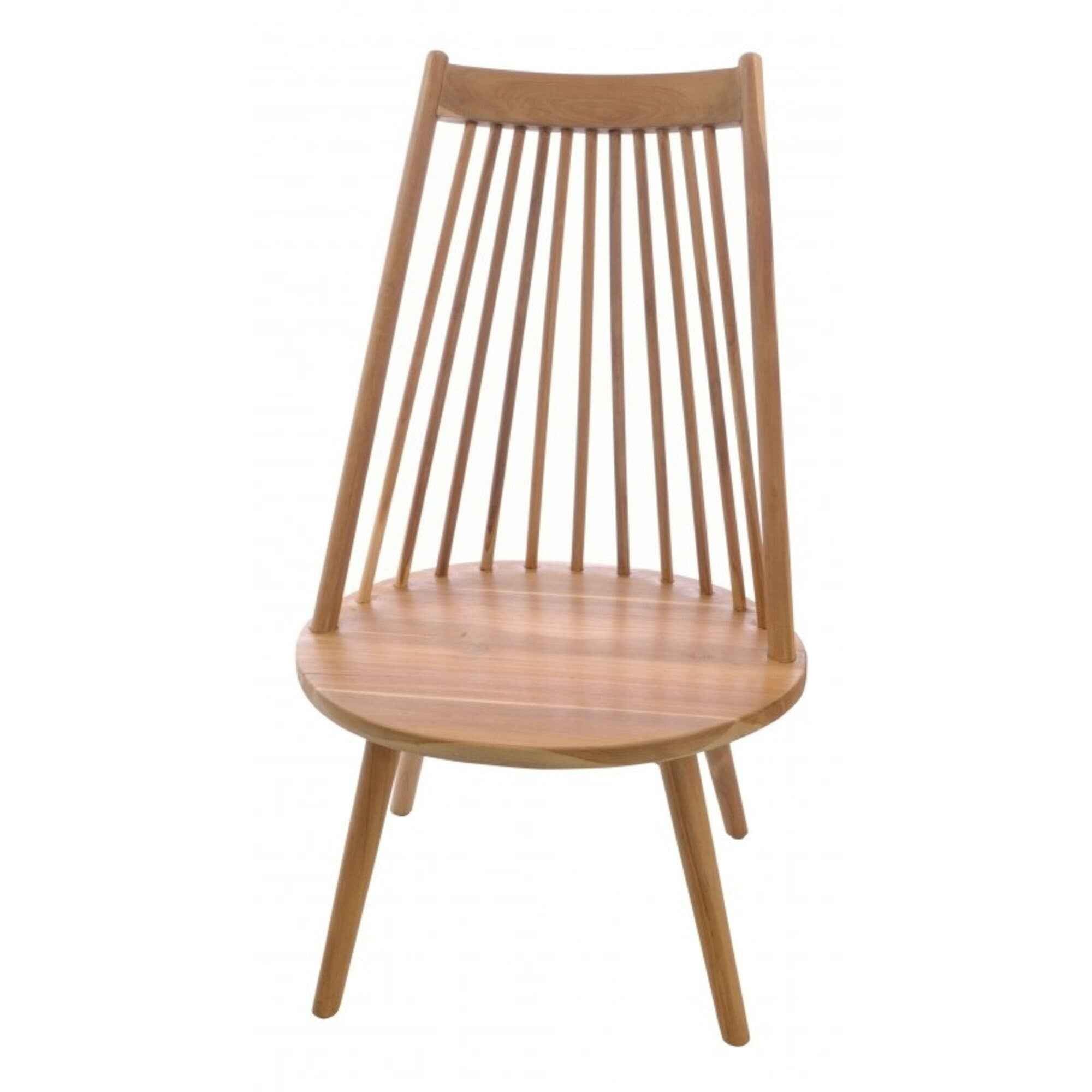 Scandinavian Curved High Back Chair Dining Room Wooden Nordic Seat